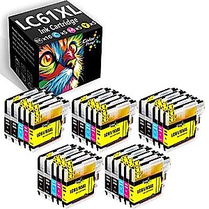 ColorPrint 25-Pack Compatible LC61 Ink Cartridge Replacement for Brother LC-61 XL LC61XL LC65 LC65XL Used for MFC-990CW MFC-795CW MFC-J220 MFC-495CW MFC-J270W MFC-J410W MFC-J415W J630W J615W Printer