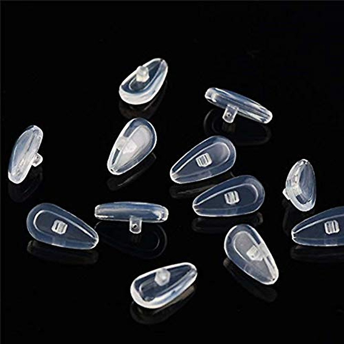 Eyeglass Nose Pads Screw-in Eyeglass Repair Kit Anti-Slip Soft Silicone Air Chamber 15mm 6Pairs Air Bag Glass Nose Pieces with Screws and Screwdriver for Glasses Sunglasses