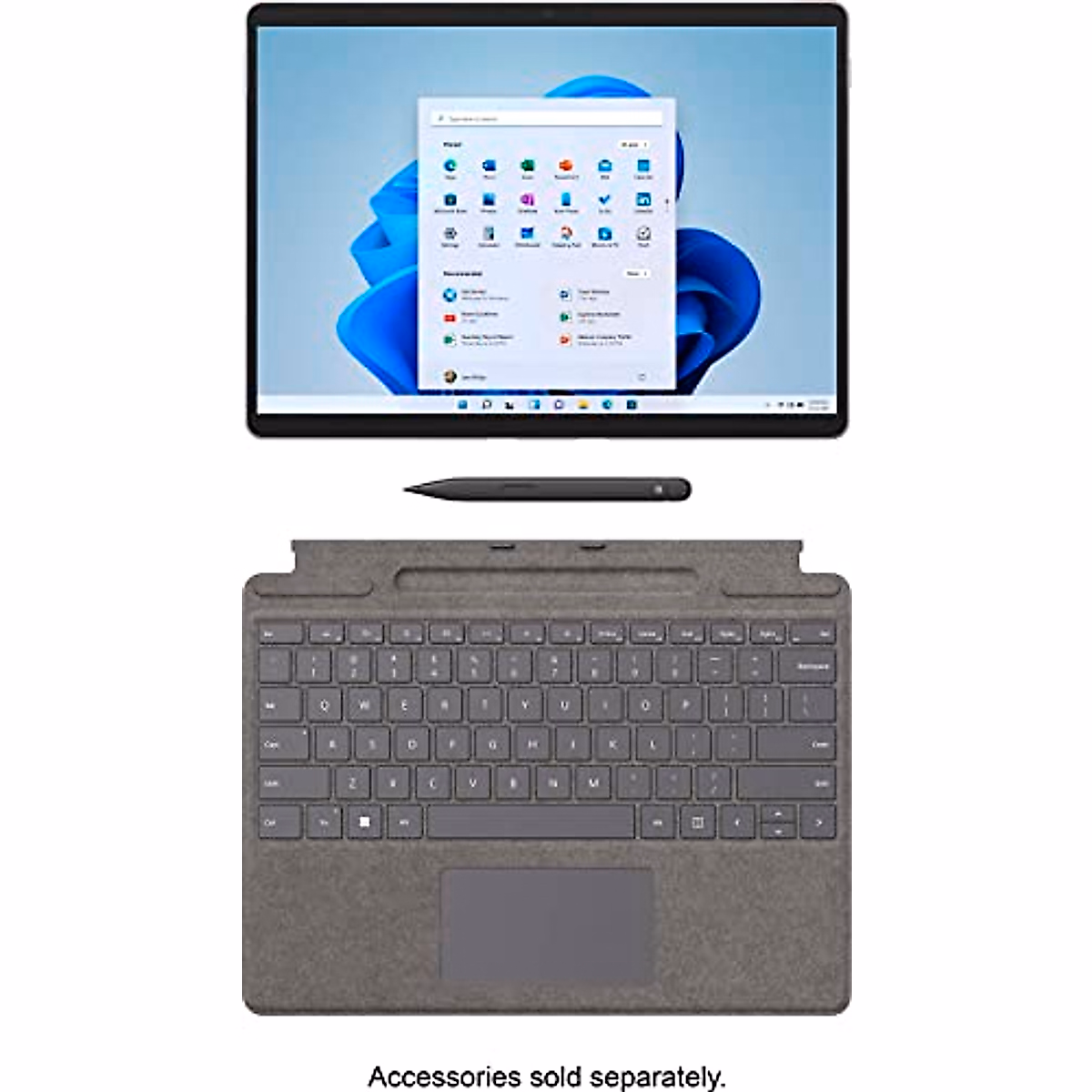 Microsoft Surface Pro 8 Tablet, 13" QHD Touchscreen, Intel Core i5-1135g7 (Up to 4.2GHz), Intel Iris Xe Graphics, 8GB DDR4 RAM, 256GB PCIe SSD, Device Only, Windows 11h, Platinum, with MTC Stylus Pen