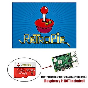 TAPDRA RetroPie SD Card 128GB for Raspberry Pi 3 B+ with 18000+ Games for 30+ Sytems Diyable Emulation Station Games Plug&Play
