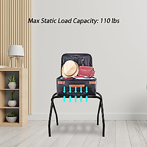 InHomFu Luggage Rack, Pack of 2, Heavy-Duty Metal Suitcase Stand, X-Type Folding Luggage Stand, Luggage Holder for Guest Room, Bedroom, Hotel, Holds up to 110 lb, Black