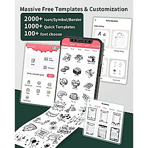 Memoking Thermal Mini Printer - 3" Photo Sticker Printer Machine with Tape 1Roll, M03AS Inkless Bluetooth Printer for Phone&Pad, HD 305DPI Mini Sticker Maker Machine Printer for Photo,Note,Memo Labels