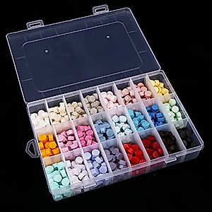 2 Pack 24 Grids Plastic Organizer Box Container Craft Storage Box Compartment Box with Adjustable Dividers for Beads Jewelry Fishing Tackles Art DIY, Clear