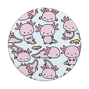 Pink Axolotl Pattern Cute Kawaii Salamander Amphibian PopSockets Swappable PopGrip