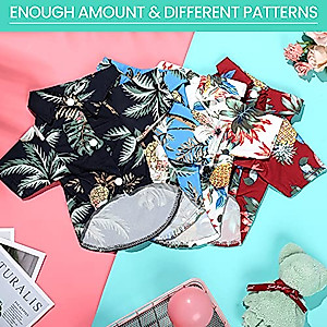 4 Pieces Summer Pet Shirts Hawaii Style Floral Dog T-Shirt Hawaiian Puppy T-Shirts Breathable Pet Cool Clothes Beach Seaside Dog Shirt Sweatshirt for Dogs Pet Puppy (Small)
