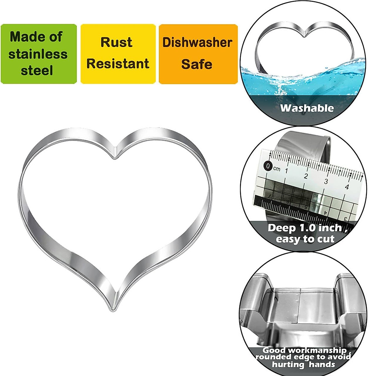 LUBTOSMN Bear Cookie Cutter Set - 3 Piece: Bear Head, Paw & Diswasher Safe Shapes for Baby Shower & Birthday Baking