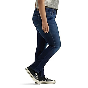 Lee Women's Plus Size Legendary Mid Rise Straight Leg Jean Nightshade 16 Plus Petite