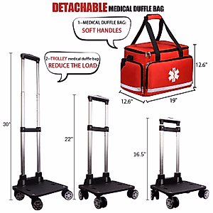 Medical Bag Rolling Roller Bag Trolley Duffel Nurses Emt Cna RN Empty for First Aid Responder Home Health Care Nursing Student Roll Duffle Bag Carry on with Wheels wheeled Work Physicians Doctor