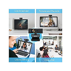 EACH AutoFocus Full HD Webcam 1080P with Privacy Shutter - Pro Web Camera with Dual Digital Microphone - USB Computer Camera for PC Laptop Desktop Mac Video Calling, Conferencing Skype YouTube