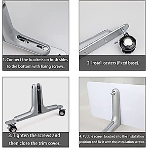 MYOYAY 2 Packs Room Divider Screen Holder,Thickened Aluminum Alloy Room Divider Feet Movable Wheel Privacy Screen Protector Holder for Bedroom Bathroom Office(Silver)