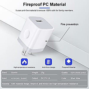 Charging Cube,iPhone Charger Box 2-Pack Single Port USB Charging Block Wall Plug in Phone Charger Brick for iPhone 14 13 12 SE 11 Pro Max SE X 8 7, Samsung Galaxy, Pad, Google Pixel,Kindle Fire
