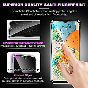 Cizerin 4 Pack Screen Protector for Samsung Galaxy A23 5G/4G 6.6 inch - 2 Pack Tempered Glass Screen Protector and 2 Pack Camera Lens Protector - Shatter Proof- HD Clarity