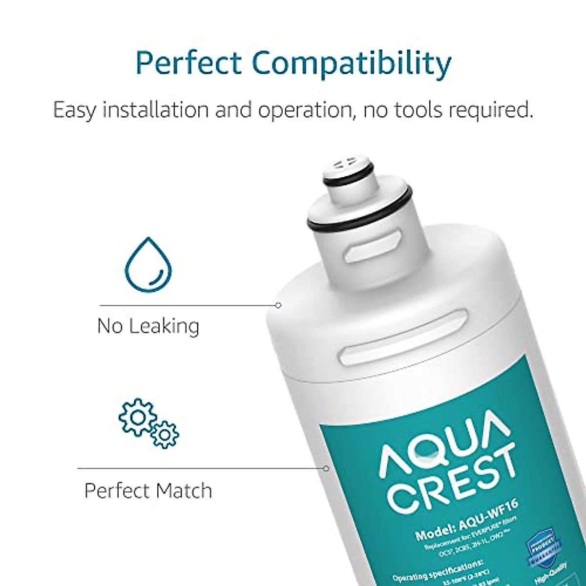 AQUA CREST OCS2 Under Sink Water Filter, Replacement Cartridge for Everpure OCS2, 2CB5, 2H-L, 2CB-GW, ADC, OW2-Plus, EV9618-02, EV9634-26, EV9634-01, EV9617-05, Aquverse A100, NSF/ANSI 42 Certified