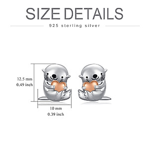 Sterling Sliver Otter Earrings Otter Animal Jewelry Otter Gifts for Women
