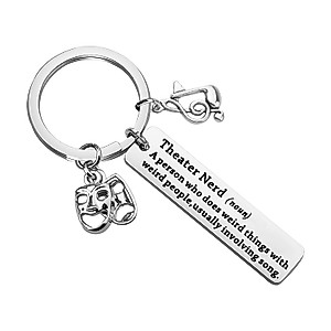 Gzrlyf Theater Nerd Gifts Musical Theatre Keychain Funny Theater Gifts Broadway Theater Gifts Theatre Lover Gifts (Keychain)
