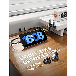 8-Pack Magnetic Cable Clips [1S Snap-On] Cord Holder, LISEN Office Desk Organizers and Accessories with 4 Extra Strong Adhesive Pads, Wire Organizer for Nightstand, Home, Wall, Car, Desktop