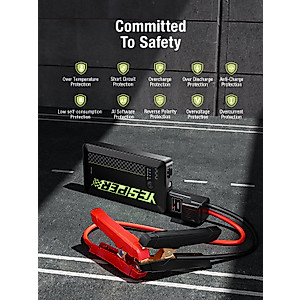 YESPER Jump Starter Portable,1500A Peak Car Jumper Starter Portable, Jump Box for Car Battery, 12V Auto Battery Booster Pack(Up to 6L Gas and 4L Diesel Engine)with Smart Safety Jumper Cable&LED Light