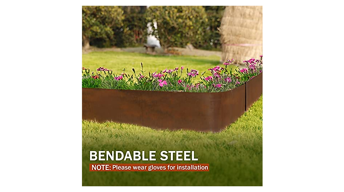 Worth Garden Rusted Steel Landscape Edging Pack - 20Ft Durable Border