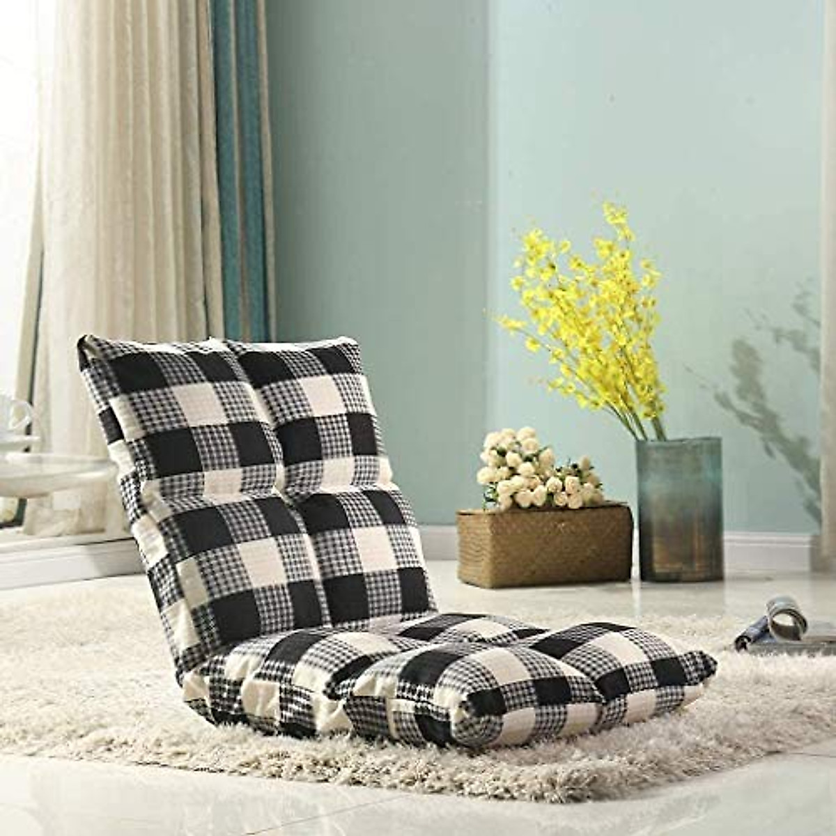 WXBDD Single Lazy Sofa, Floor Sofa Balcony Bay Window Chair Bed Backrest Bedroom Folding Sofa