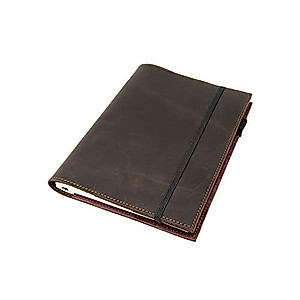 OleksynPrannyk Leather Journal Leuchtturm1917 Medium A5 (5.75"x8.25") Softcover Notebook Travel Journal Cover Distressed Leather Refillable Writing Diary with Elastic Closure (Brown Nut Case)