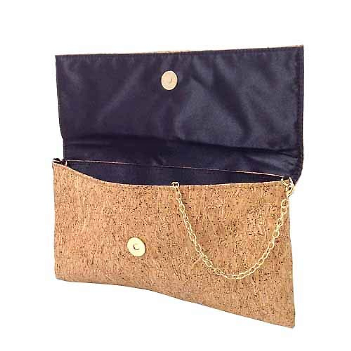 JNB Metallic Cork Clutch, Gold