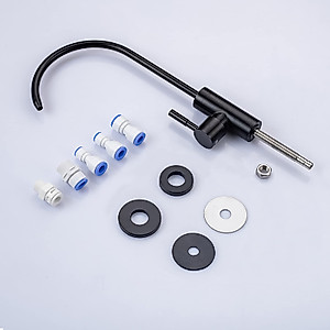 TQKAG Black Kitchen Sink Faucet Drinking Water Faucet Stainless Steel Reverse Osmosis Faucet Fits Most Water Filtration Systems Kitchen Beverage Faucets