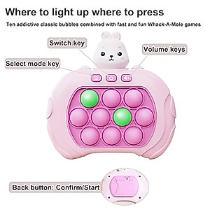 AIPINQI Pop It Game Light Up Fidget Toy, Quick Push Game Console, Whack a Mole Game, Decompression Breakthrough Puzzle Pop Game Machine, Multiple Game Modes Toy for 3+ Years