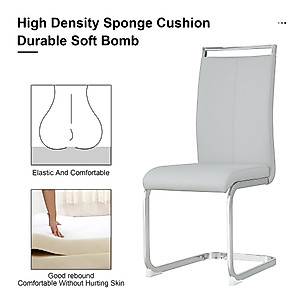 63" Marble Dining Table Set for 4, Modern Dining Room Table with 1.4" Faux Marble Top & 4 Light Gray Upholstered Dining Chairs, 5 Piece Dining Table Set for Dining Kitchen