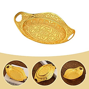 Didiseaon Decorative Metal Serving Tray Golden Snack Plate Fruit Tray European-Style Decorative Tray for Weddings, Upscale Parties, Dessert Table, Cupcake Display