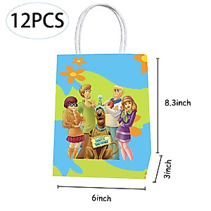 DOCOKY Cartoon Birthday Party Decorations, 12PCS Cartoon Party Goodie Bags Candy Bags for Cartoon Birthday Party supplies, Kids Birthday Party Favor Gift Bags