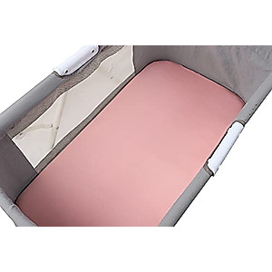 Bassinet Sheets Set 3 Pack for Baby Girl, Stretchy Soft Jersey Knitted Fitted Sheet Universal for Oval Rectangle and Hourglass Bassinet Mattress, Pink Floral