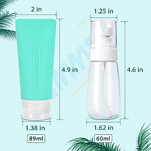 Cehomi 6 Pack Travel Containers for Toiletries, Travel Size Bottles without Makeup Bag,Silicone Travel Accessories Organizer for Traveing Adult