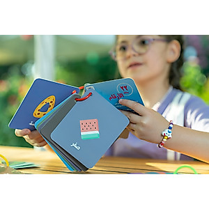Zedne Arabic Alphabet Flash Cards - 48 Pcs Double-Sided Flashcards (96 Images) with Rings Educational Learning Toys for kids Birthday Preschool Gifts (Alphabet, Numbers, Animals, Fruit)