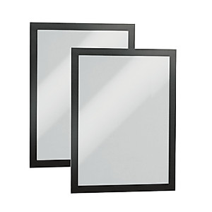 DURABLE Self-Adhesive Magnetic DURAFRAME Document Sign Holder, Letter-Size 8-1/2" x 11", Black, 2 Pack (476801)