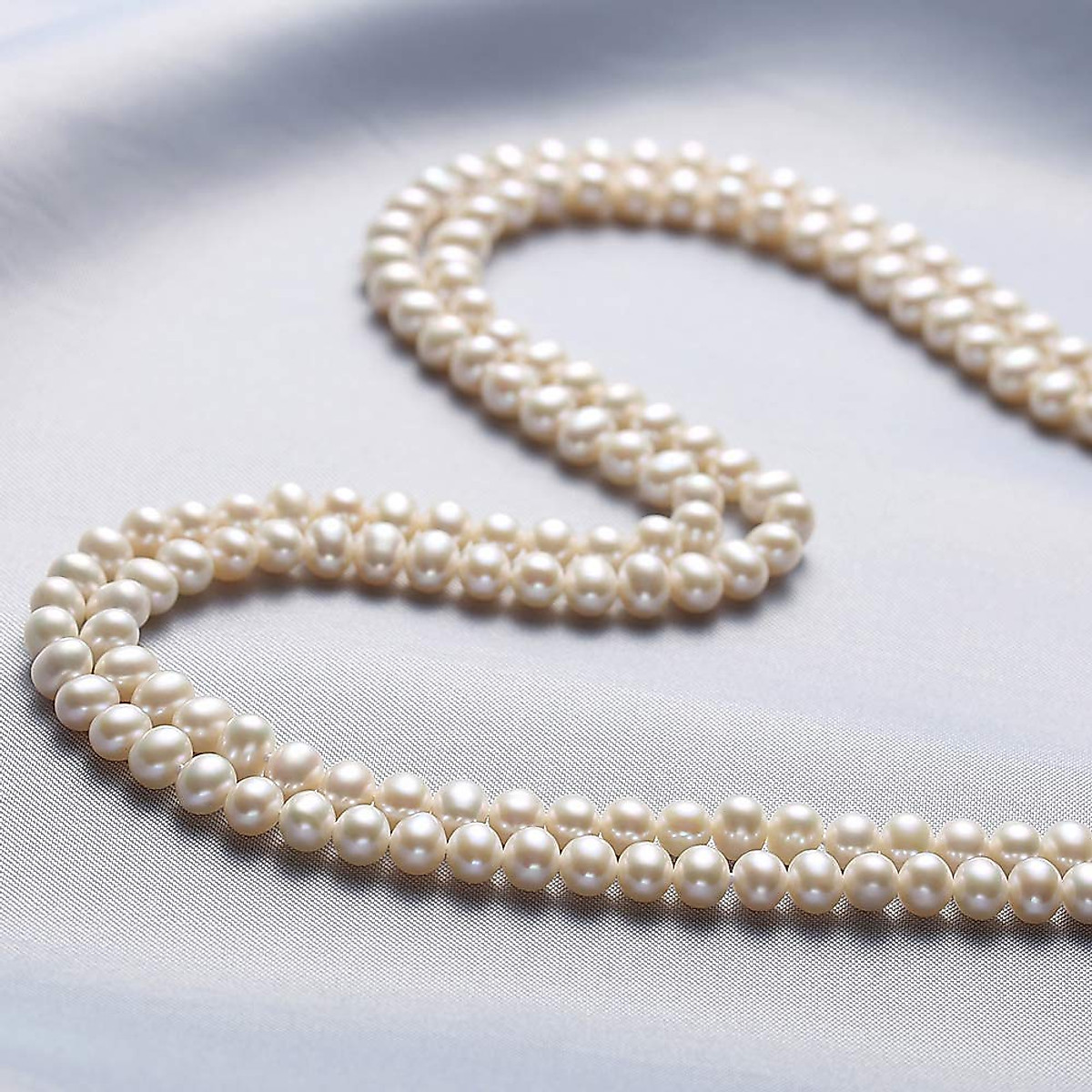 VIKI LYNN Long Pearl Necklace 6-7mm AAA Quality Freshwater Cultured Pearl Jewelry for Women 47 Inch