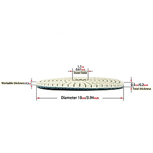 Wet/Dry 3 Step Diamond Polishing Pads 4" Sanding Discs Grit 2 for Granite Marble Concrete (3-Pcs)