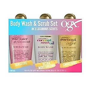 OGX body wash and scrub set