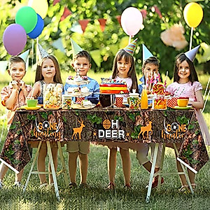 Hunting Tablecloths Hunting Party Decorations Camo Table Covers Hunting Party Supplies Plastic Hunting Table Decorations for Hunting Camo Birthday Baby Shower Party Supplies (1 Piece)