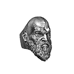 S925 Silver Heavy Ring for Men ~ Spartan Kratos God of war ~ Sterling Silver 925 ~ Viking Warrior Ring,