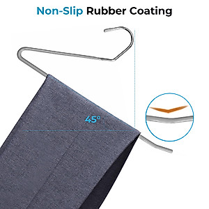 JS HANGER Open-Ended Pants Jean Hangers - 20 Pack Versatile Metal Non-Slip Hangers for Pants, Jeans, Trousers, Scarf - Space-Saving Clothes Hangers for Women Men, Grey, Gray