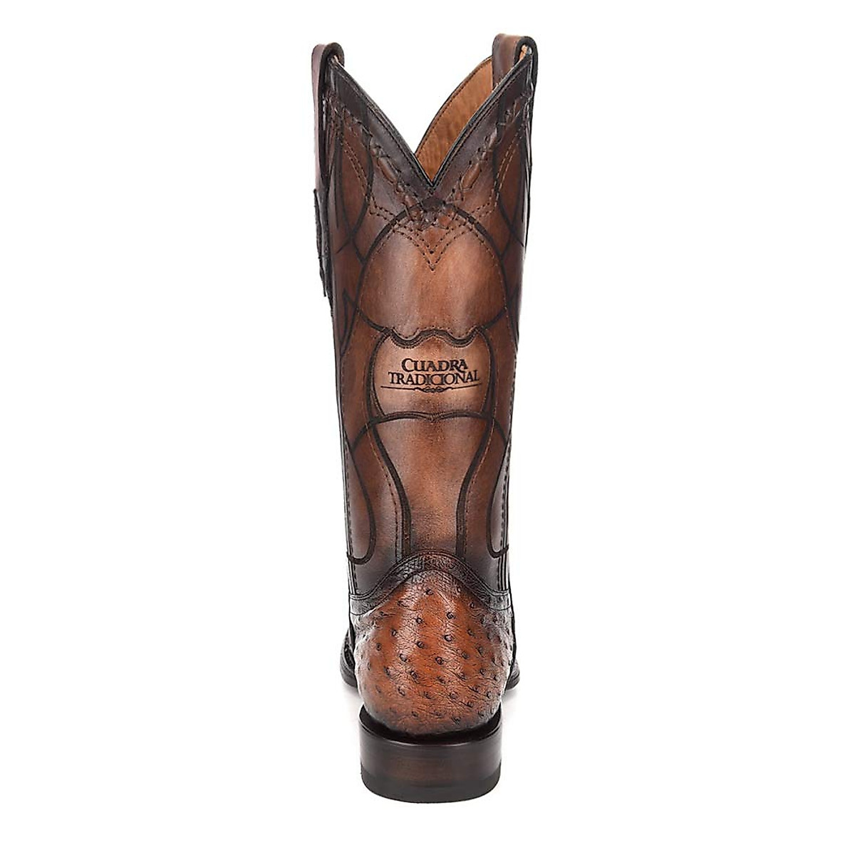 Cuadra Men's Western Boot in Genuine Ostrich Leather Brown, 2C1NA1, Size 11