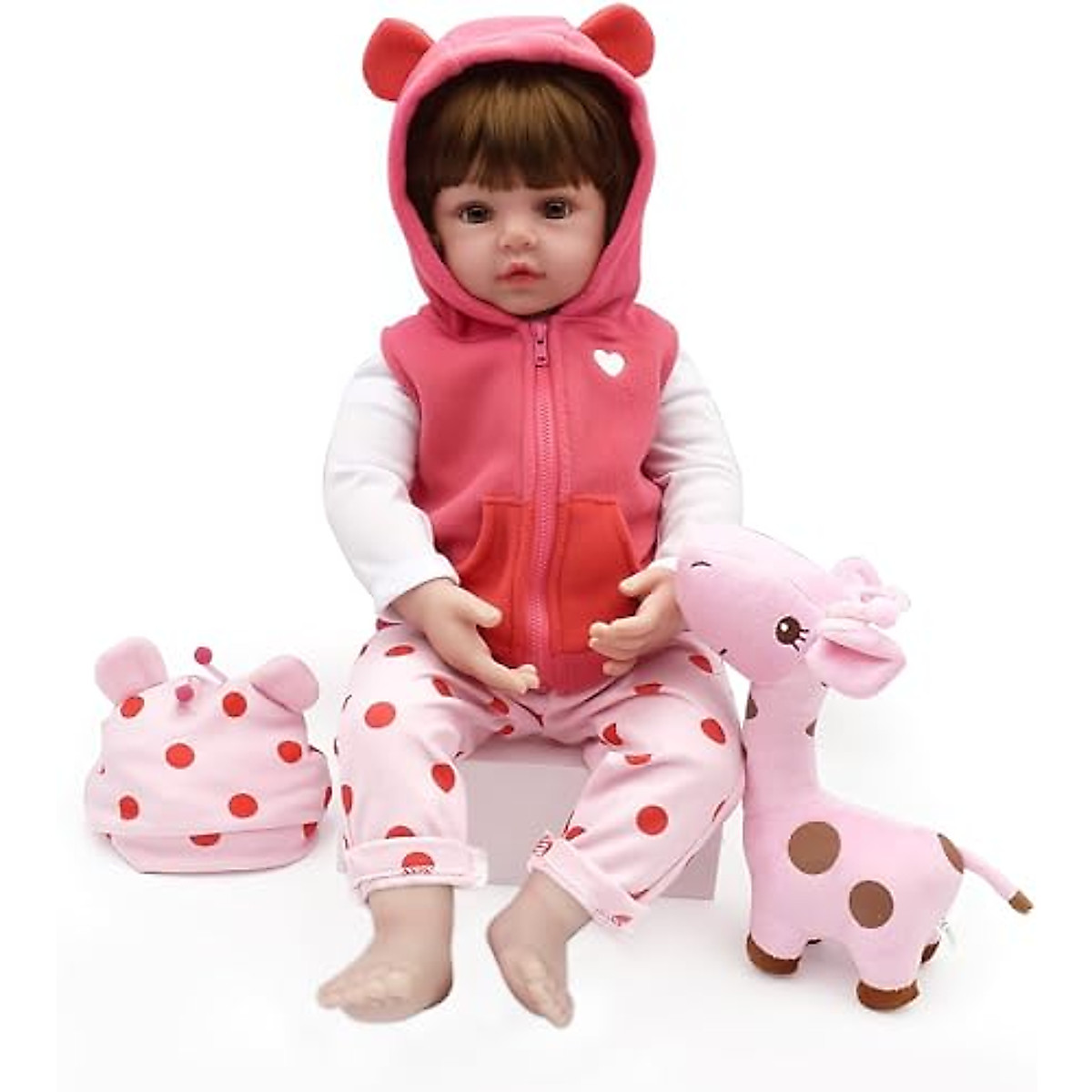 CHAREX Reborn Baby Dolls Silicone Full Body, 18 Inches Lifelike Baby Dolls Girls, Soft Vinyl Weighted Doll for Age 3+