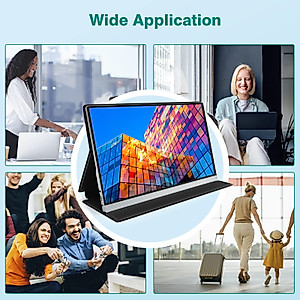 Portable Monitor for Laptop, INOO 15.8in FHD 1080P Laptop Monitor, Travel Second Monitor for Laptop, USB C Monitor with Smart Cover, External Screen for MacBook Computer Tablet Phone Xbox Switch PS5/4