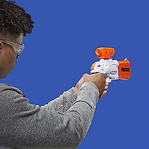 Nerf Fortnite SR Blaster - 4-Dart Hammer Action - includes Removable Scope and 8 Official Elite Darts - for Youth, Teens, Adults