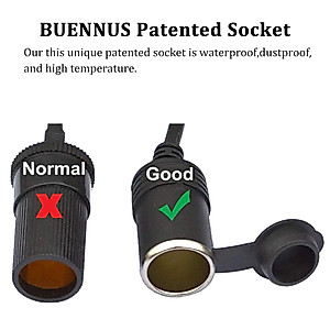 Heavy Duty 180W/15A AC to DC Converter,BUENNUS Convert 110V-240V to 12V Car Cigarette Lighter Socket Adapter AC DC Power Supply US Standard Plug for Car Refrigerator Vacuum Cleaner Air Pump