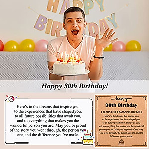UPROMI 30th Birthday Gifts for Him, 30th Birthday Decorations for Him, 30 Year Old Birthday Gifts for Men, Happy Birthday Bracelet Best Gifts for 30 Year Old Man Him Boyfriend Son Brother