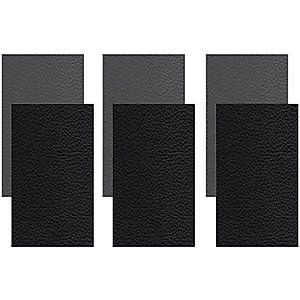 Nisorpa 6pcs Self Adhesive Leather Repair Patch 6x10in Black PU Leather Patch Kit for Couch Furniture Sofas Car Seats Handbags Jackets