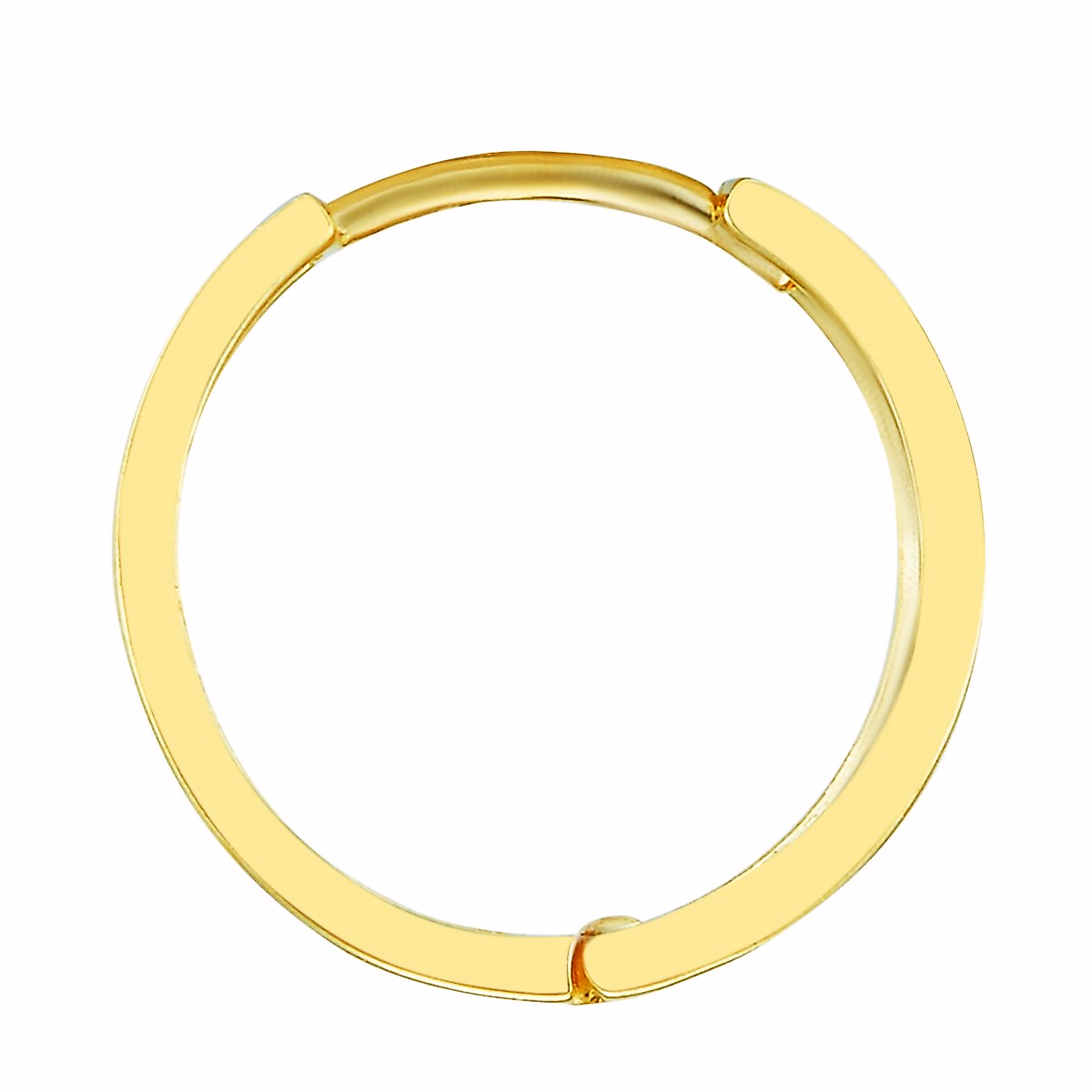 14k REAL Yellow Gold 3mm Thickness Hoop Huggie Earrings (14 x 14 mm)