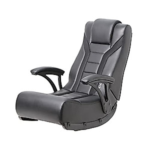 X Rocker Jynx Floor Gaming Chair, Headrest Mounted Speakers, 2.1 Bluetooth Audio System, Wireless, Recliner with Padded Armrest, 5111601, 37.01" x 22.83" x 34.65", Black