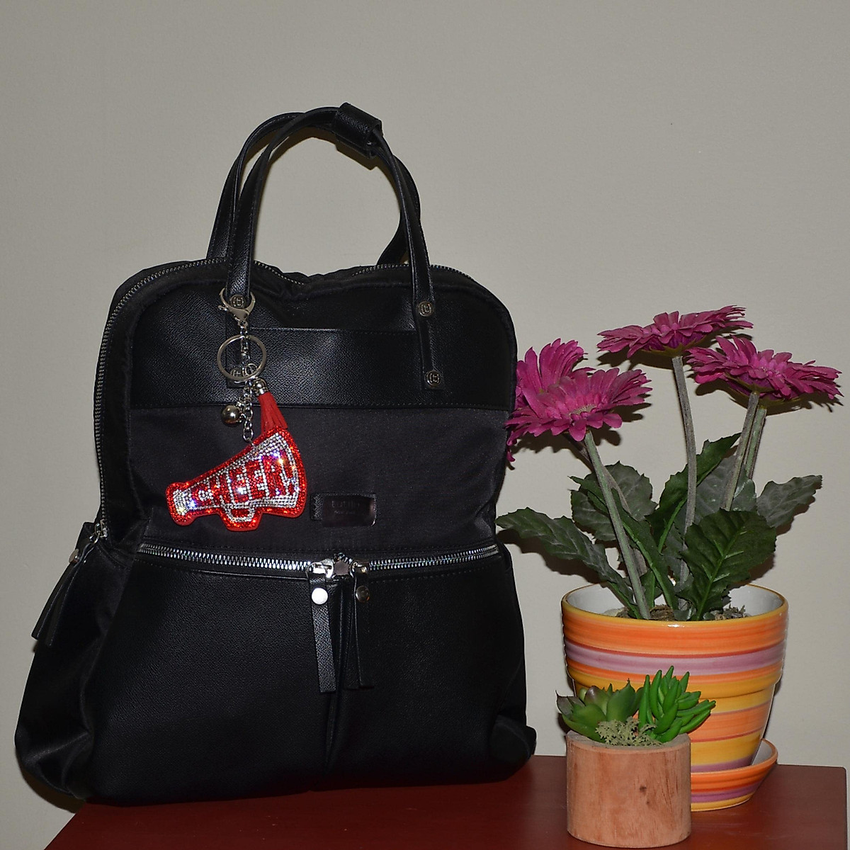 Popfizzy Red Cheer Keychain for Girls, Cheerleader Gifts for Girls, Bag Charm, Cheer Gifts, Cheer Stuff, Backpack Charms